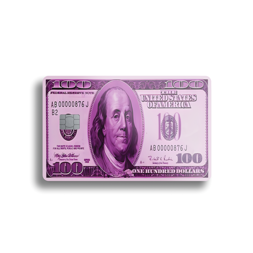 Pink Hundred Cash Face Card Skin - Style My Card